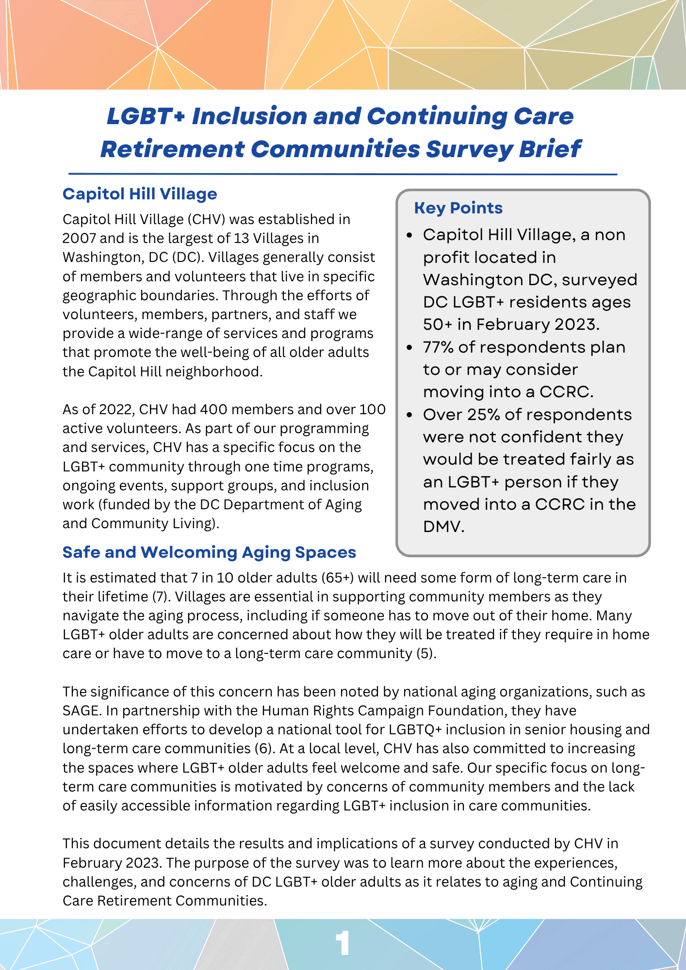 LGBT Inclusion In Senior Living Communities Project - Capitol Hill Village